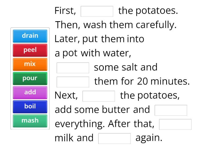 Recipe - Complete the sentence