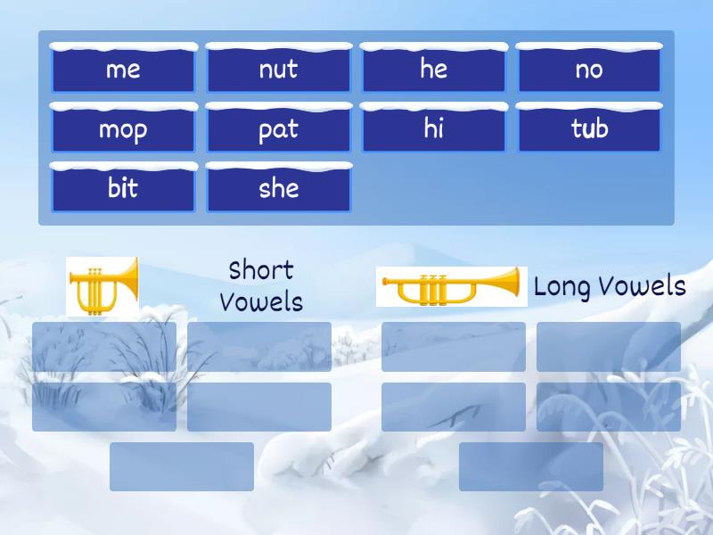 short vowels vs long vowels - 按組排序