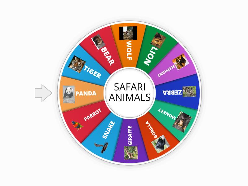 SAFARI ANIMALS - Spin the wheel