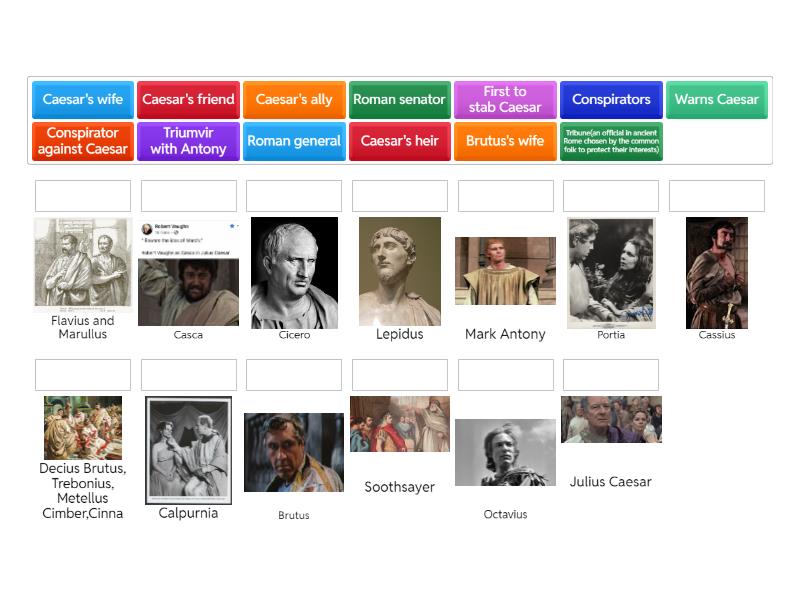 Julius Caesar Characters - Match up