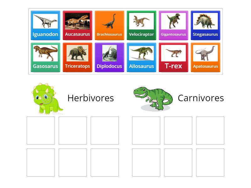 Dinosaur diet sorting Year 3 - Group sort