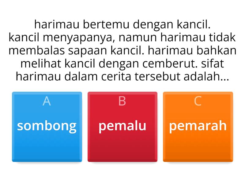 soal BAHASA INDONESIA KELAS 2 BAB 5 - Quiz