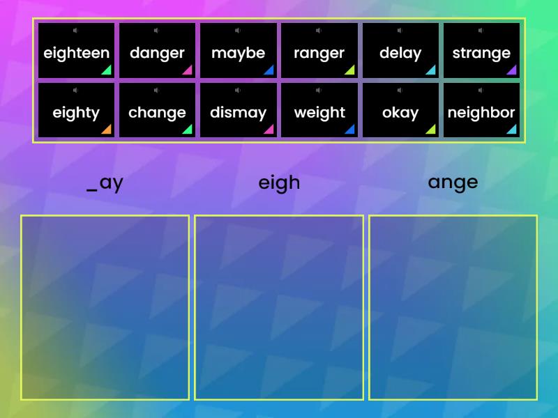 SuperKids 2nd Unit 10 Spelling List 1 - Group sort