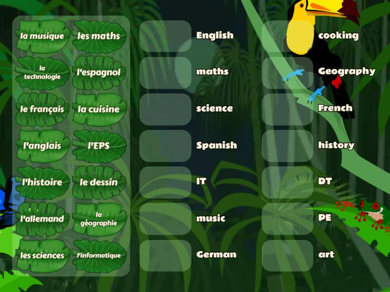 Year 7 French - School Subjects - Match up
