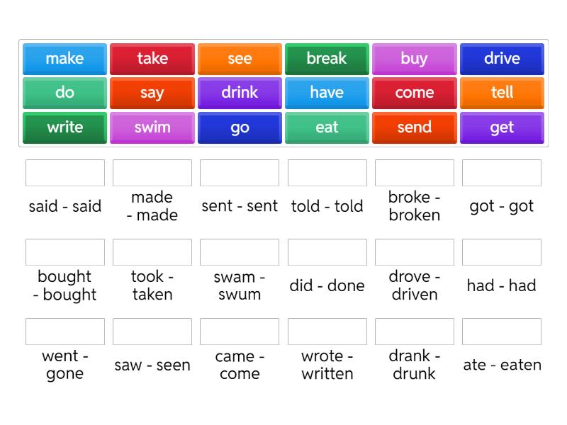 Irregular Verbs - Match up