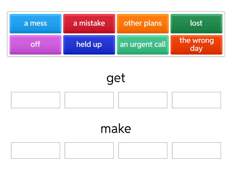 speakout b1 unit 2c get/make - Group sort