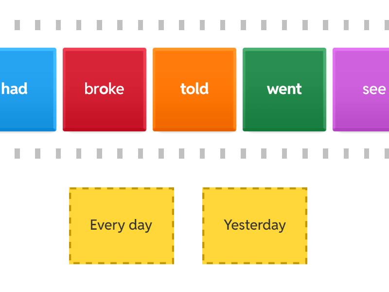 regular and irregular verbs for past simple form - Speed sorting