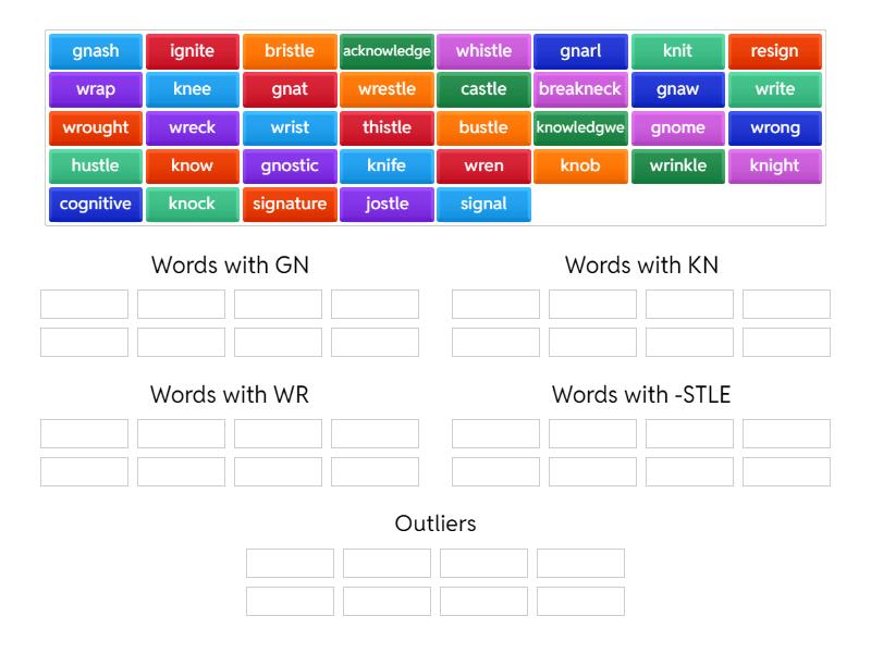 Ghost Words - Group sort