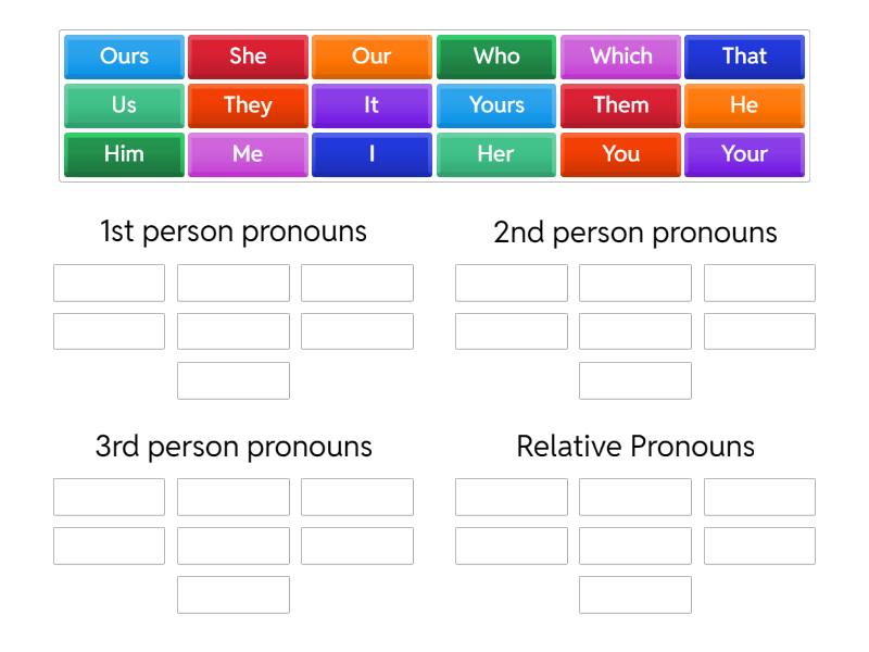 Pronoun Sort - Group sort