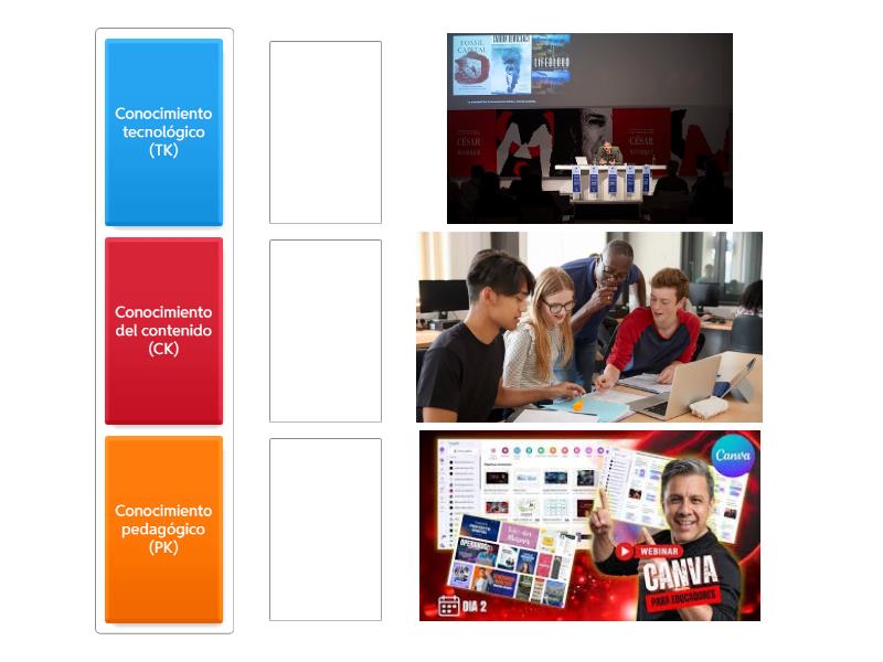 Tipos de conocimiento (TPACK) - Match up