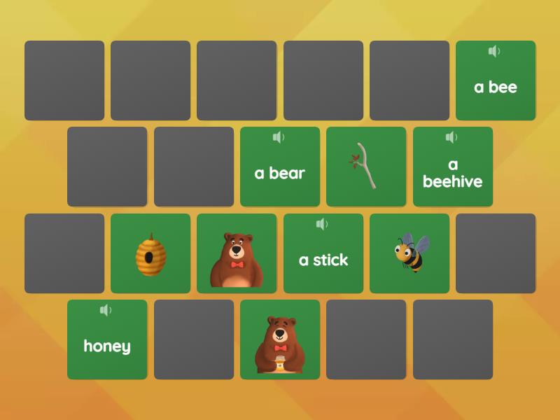 The Bear and the Bee - Memory game - Matching pairs