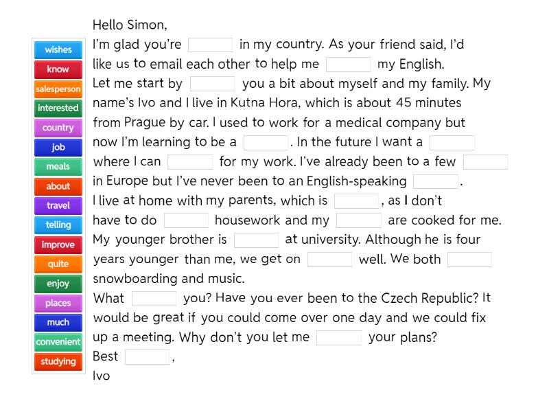 Hello! - Complete the sentence