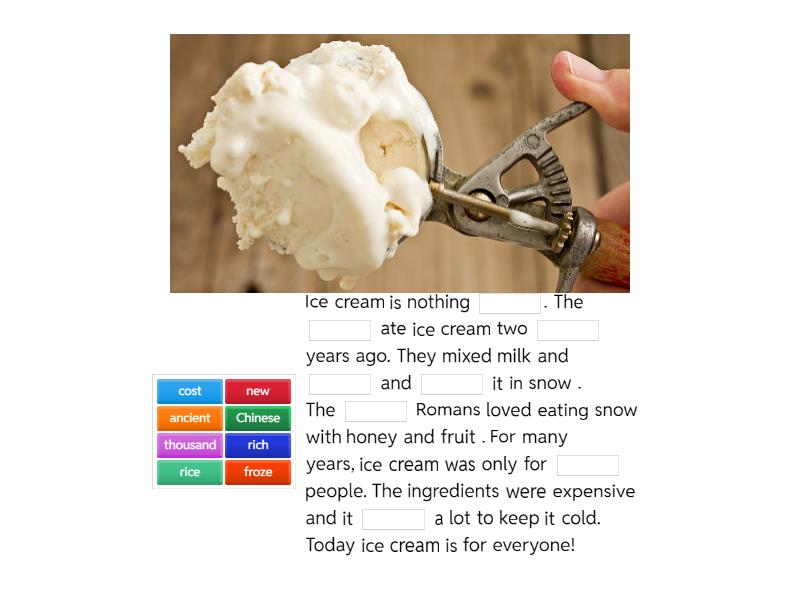 Ice cream 1 - Complete the sentence