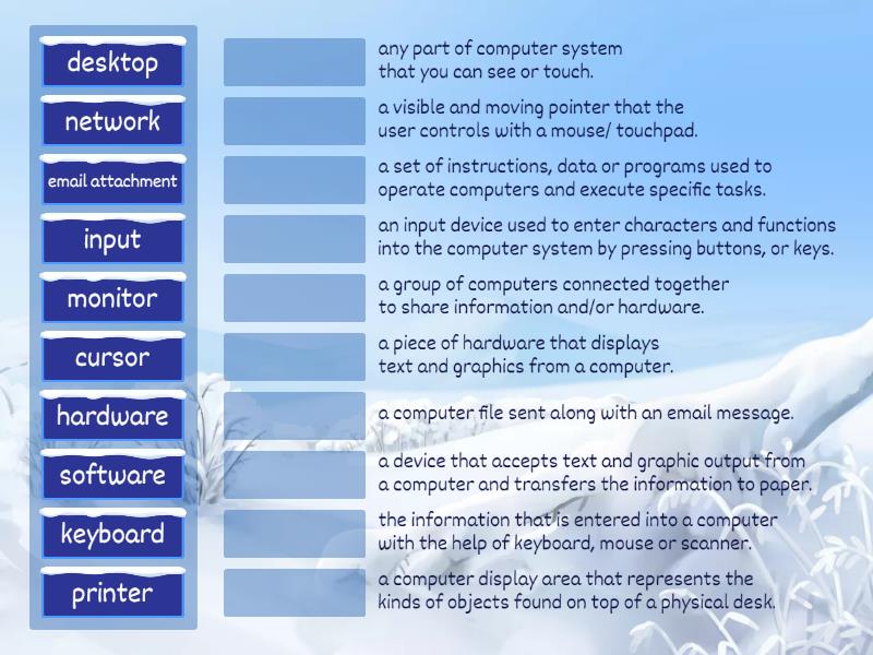 Basic computer vocabulary - Match up