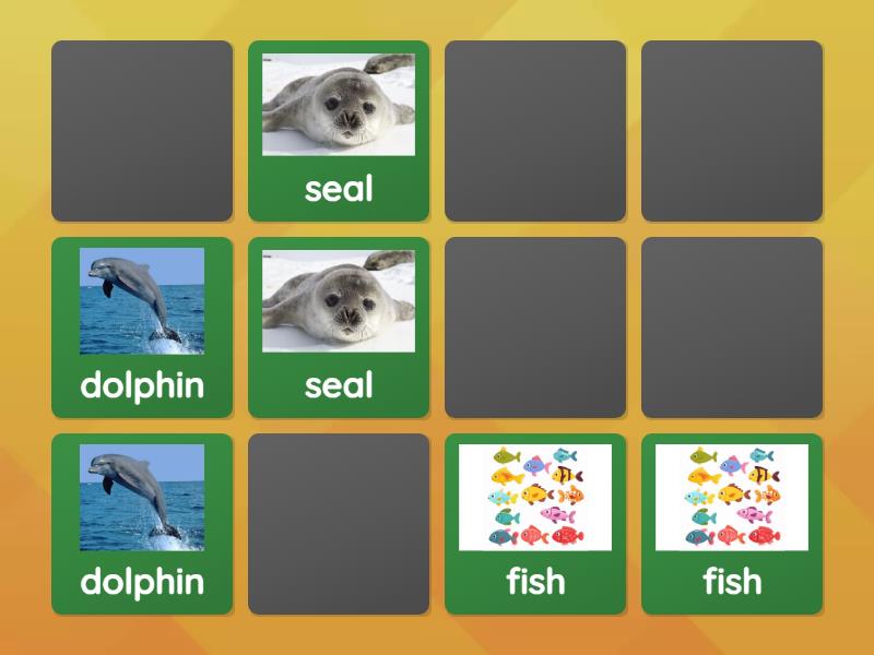 sea animals - Matching pairs