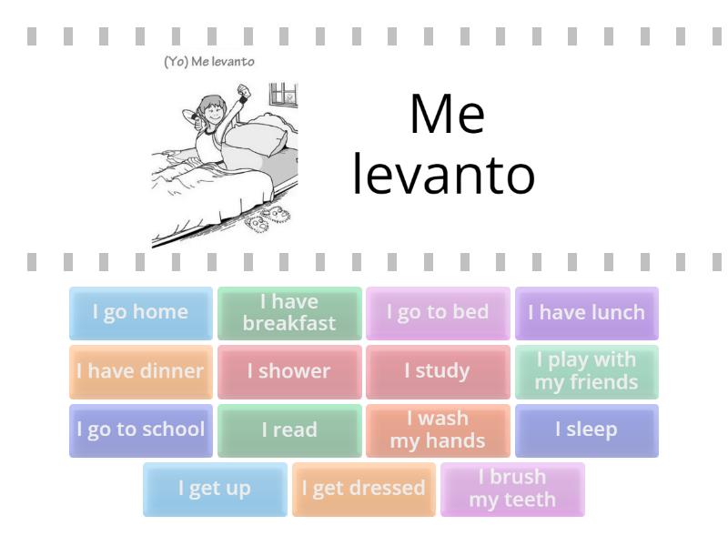 U2. Mi rutina diaria - vocabulario (fácil) - Find the match