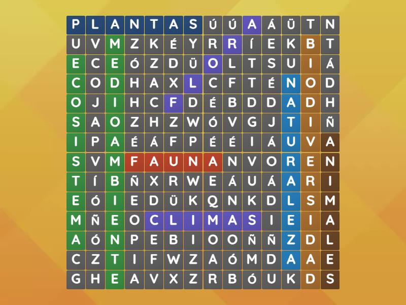 BIODIVERSIDAD - Sopa de letras