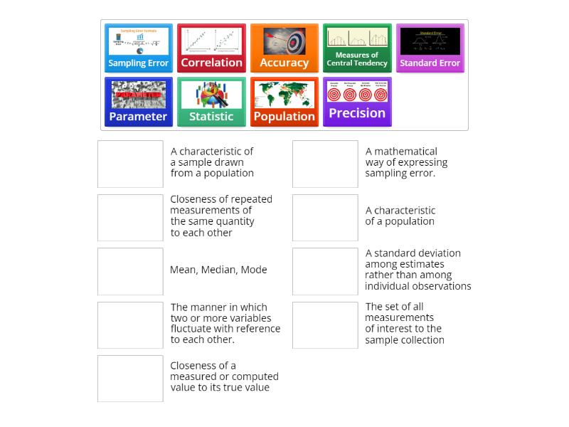 STATISTICS VOCABULARY - Match up