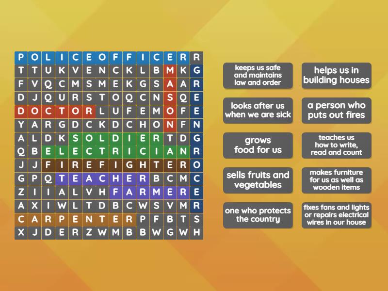 Community Helpers - Wordsearch