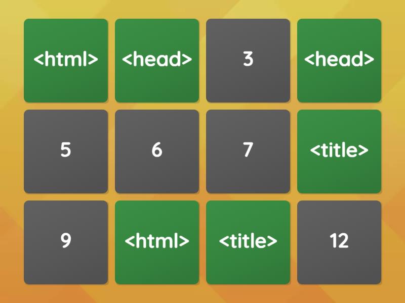 HTML - Matching pairs