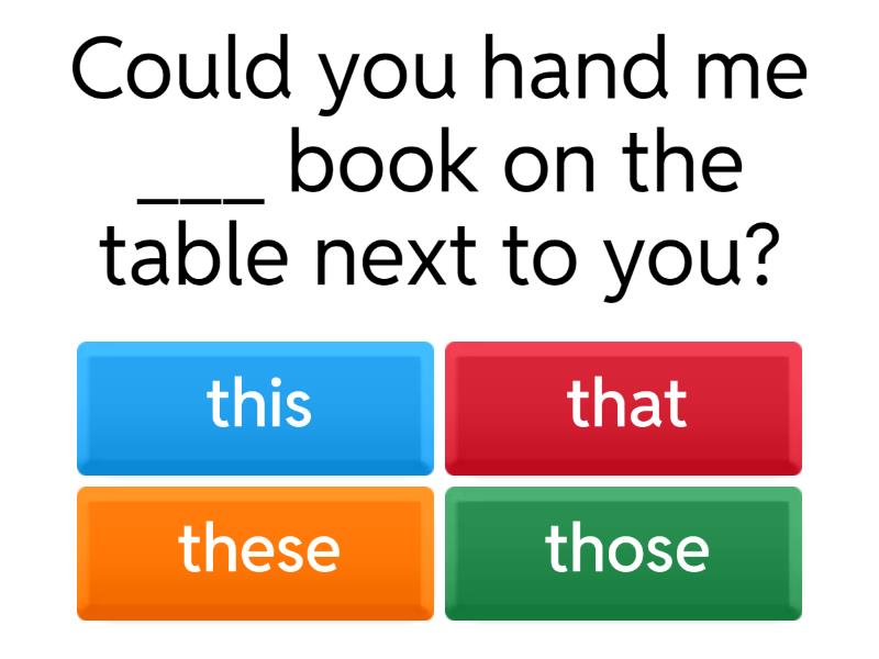 Demonstrative Pronouns - Quiz