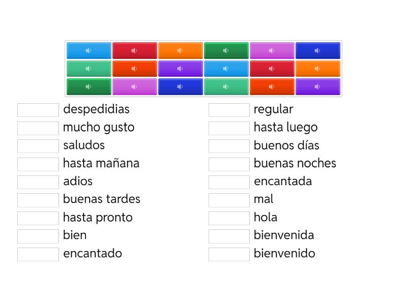 Saludos y despedidas, emparejar - Match up