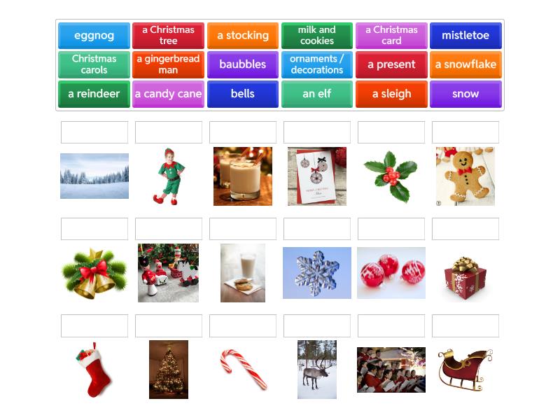 A1-A2: Christmas vocabulary - Match up