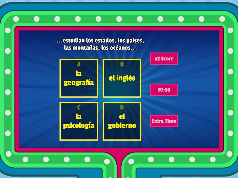 En las clases de la escuela, los estudiantes - Gameshow quiz