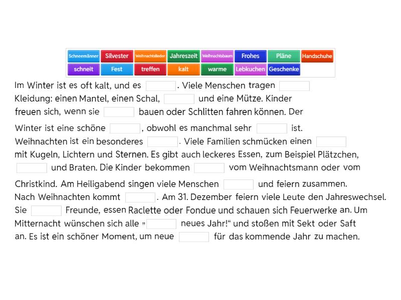 winter - Complete the sentence