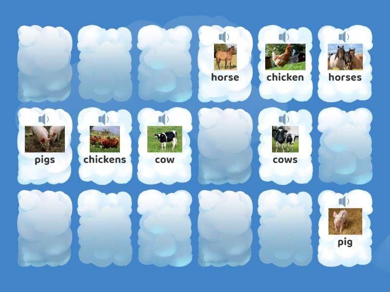 Farm animals - plurals - Matching pairs