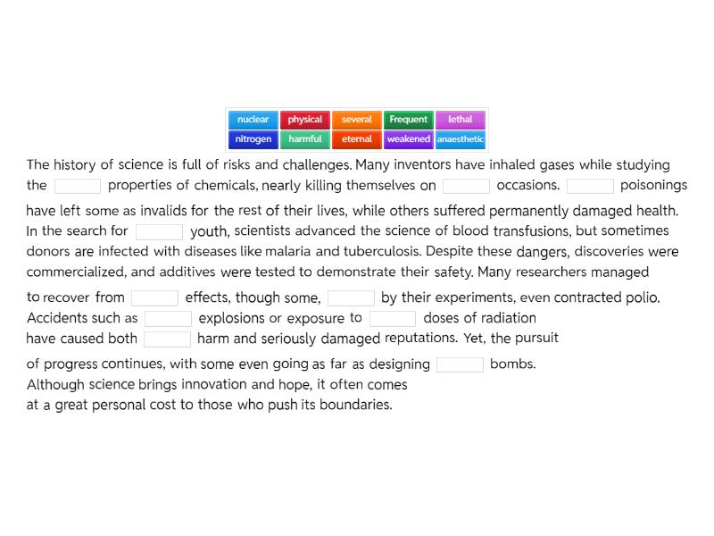 Vocabulary 4 - Complete the sentence