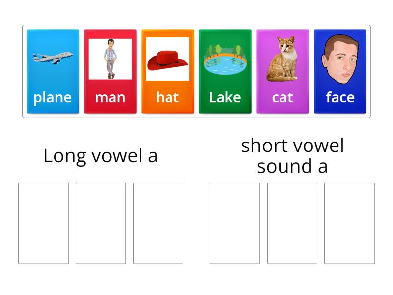 Long and short vowel sound a - Group sort