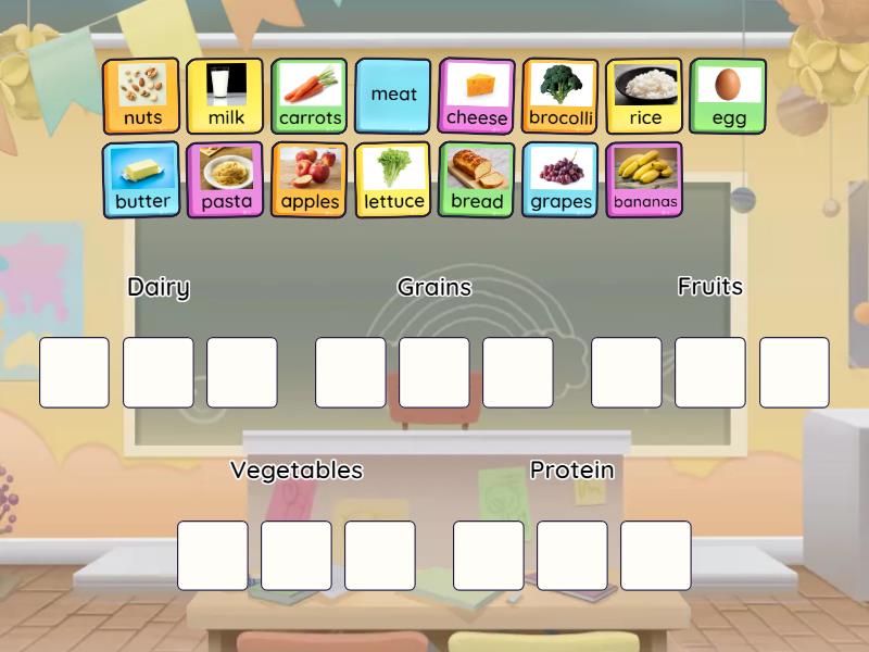 G1 U3 W5 Food group - Group sort