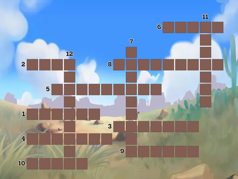 5th Grade Wild West Vocab - Crossword