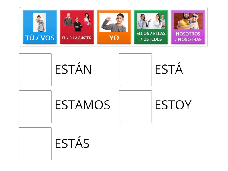 Verbo ESTAR con pronombres - Match up