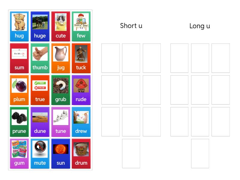 Short u VS. Long u - Group sort