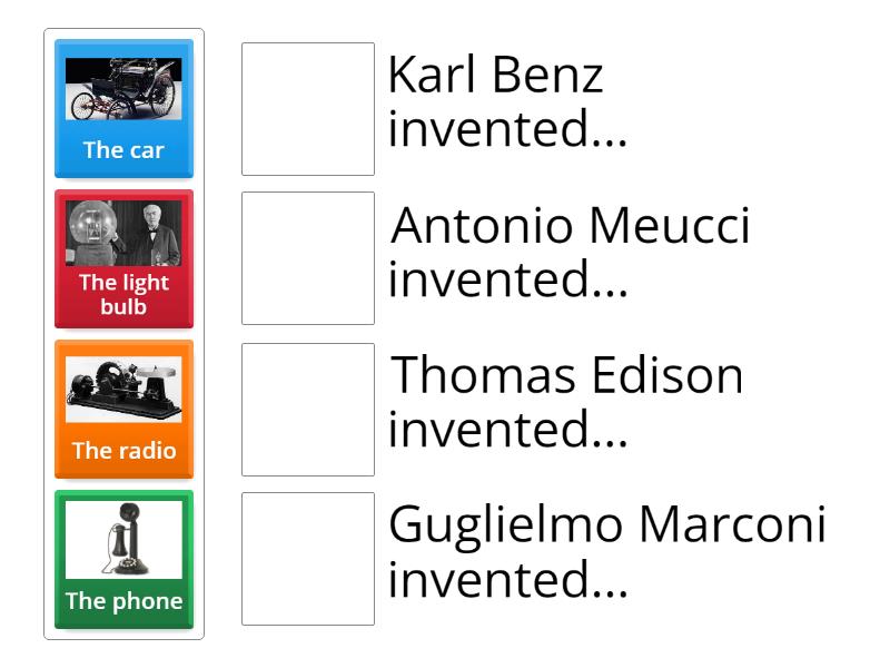 The inventions - Match up