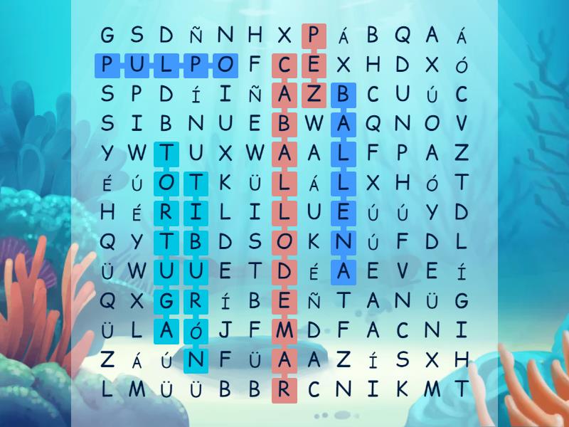 Animales Acuaticos - Wordsearch