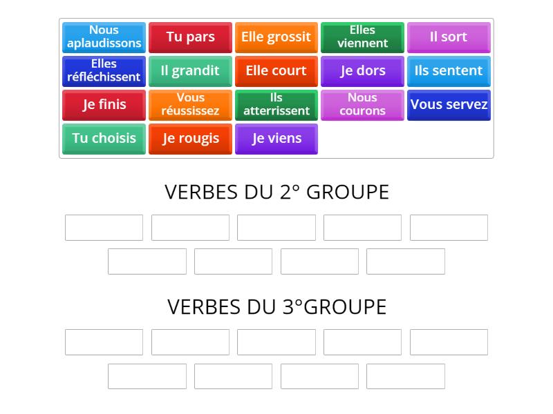 LES VERBES EN IR (2° ET 3° groupe) - Group sort