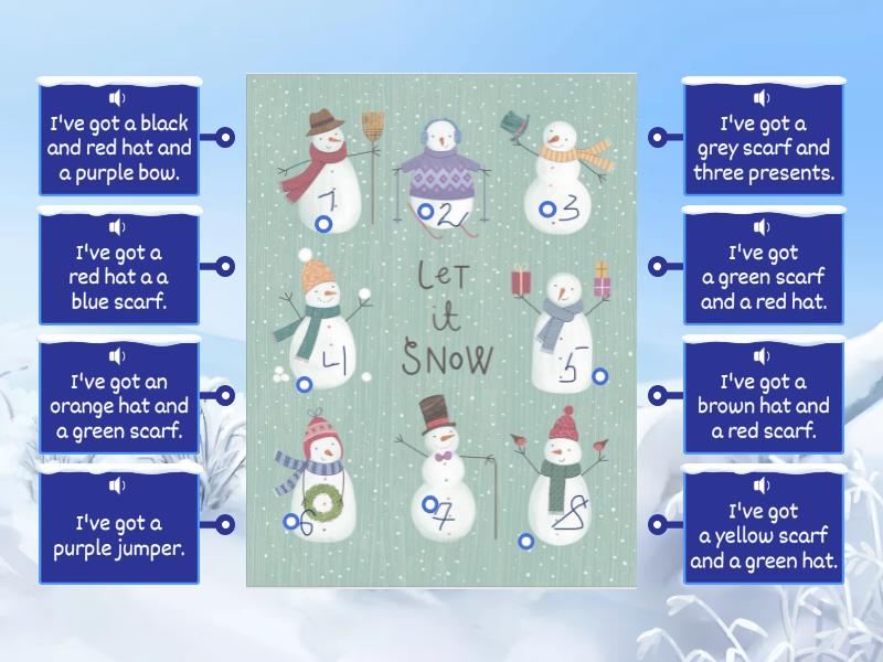 Snowman match - Labelled diagram