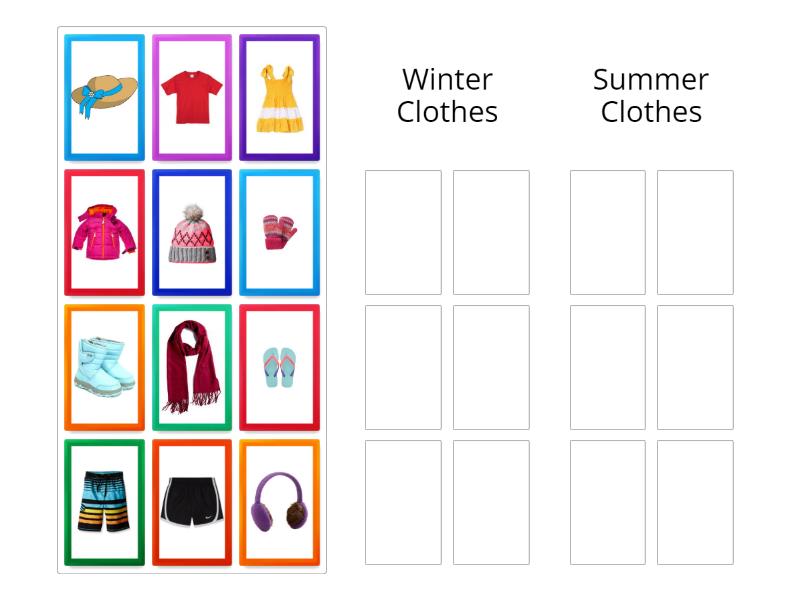 Winter and Summer Clothes - Group sort