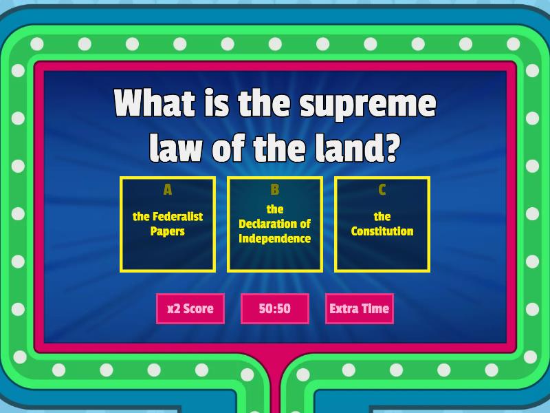 Principles of American Government - Gameshow quiz