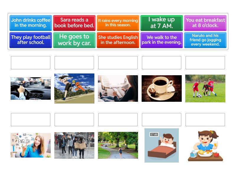 MATCH - PICS AND SENTENCES - Match up