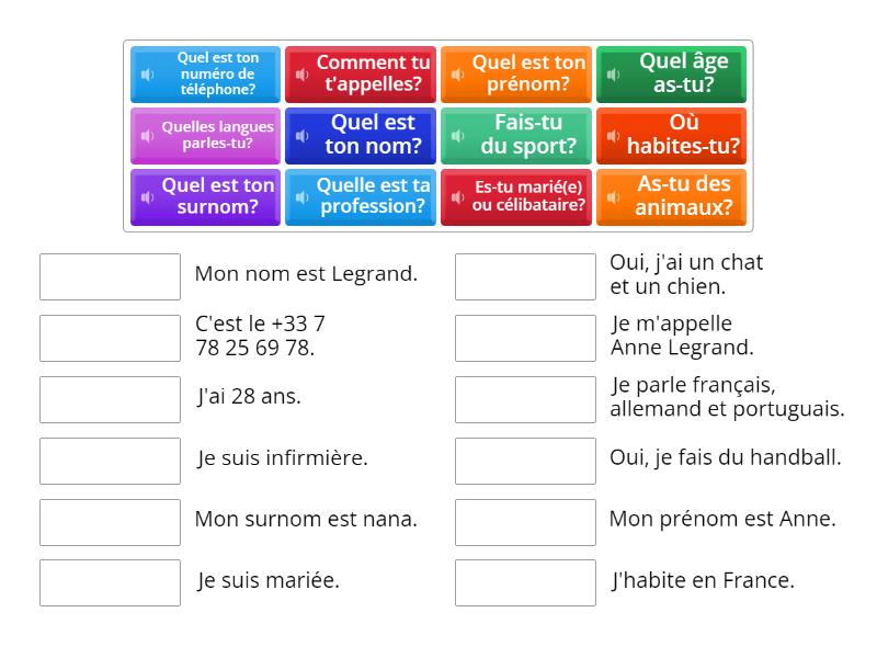 Les informations personnelles 1 - Une las parejas
