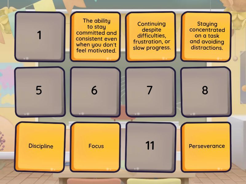 Characteristics to excel at any activity - Matching pairs