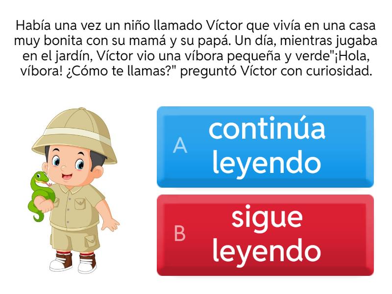 Cuento Víctor y la víbora - Quiz