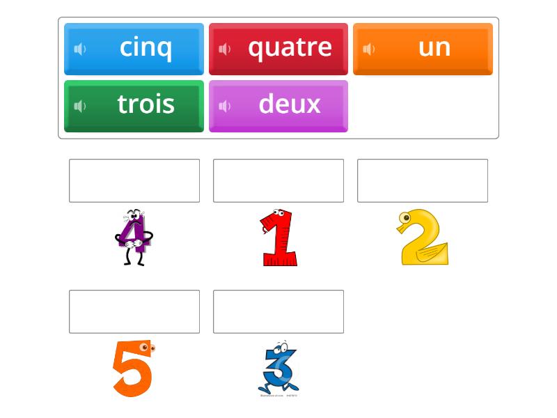 French numbers 1-5 - Match up
