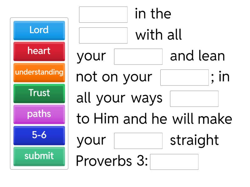 Memory Verse game - Complete the sentence