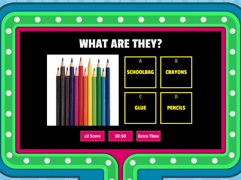 SCHOOL SUPPLIES - Gameshow quiz