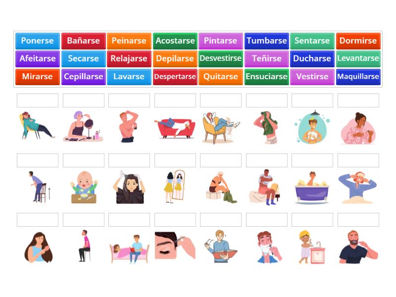 Verbos reflexivos - Une las parejas